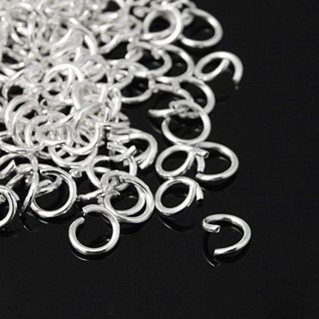 100 Pcs Silver Plated Open Jump Rings - 6mm - 19 Gauge (0.9mm Thick ...