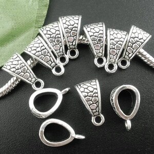 50 Pcs. Antique Silver Dangle Triangle Slider Spacer Bails - Etsy