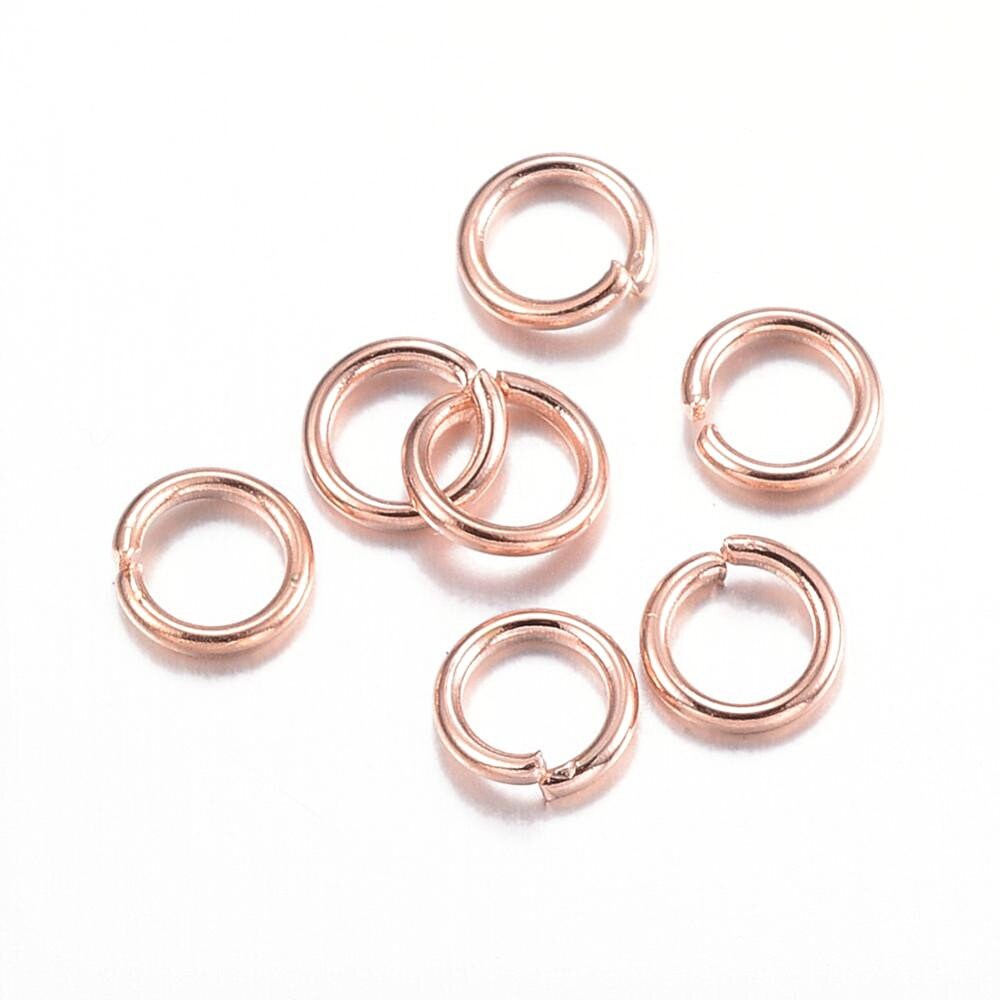 100 Pcs Rose Gold Plated Open Jump Rings 6mm 18 Gauge 1mm - Etsy
