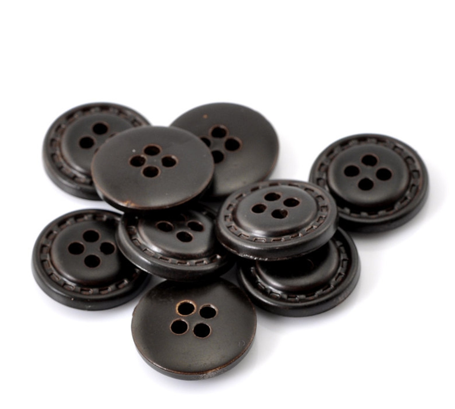 20 or 100 Pcs Dark Brown Buttons 18mm 6/8 In 4 Holes - Etsy