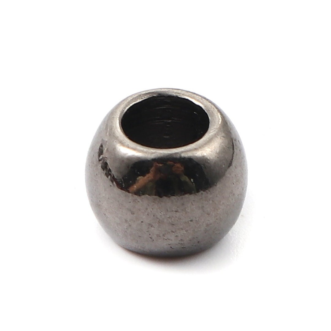 20 Pcs Gunmetal Metal Ball Spacer Beads 10mm Large Hole: - Etsy
