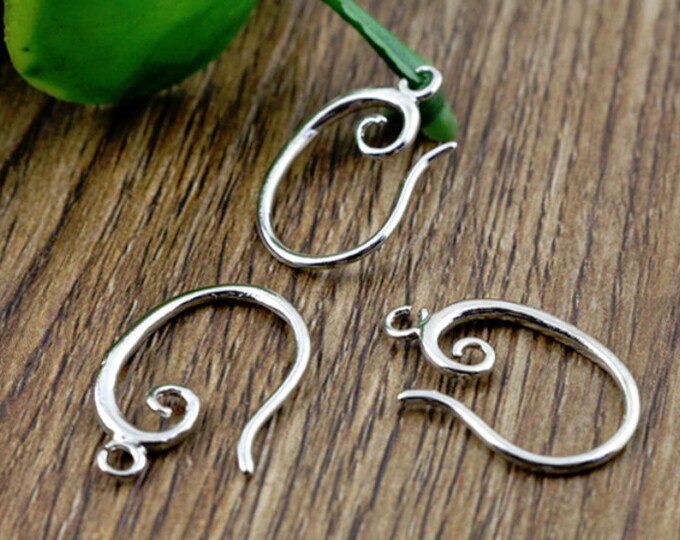 10 Pcs 5 Pairs Silver Tone Earring Hooks With Loop Hole | Etsy