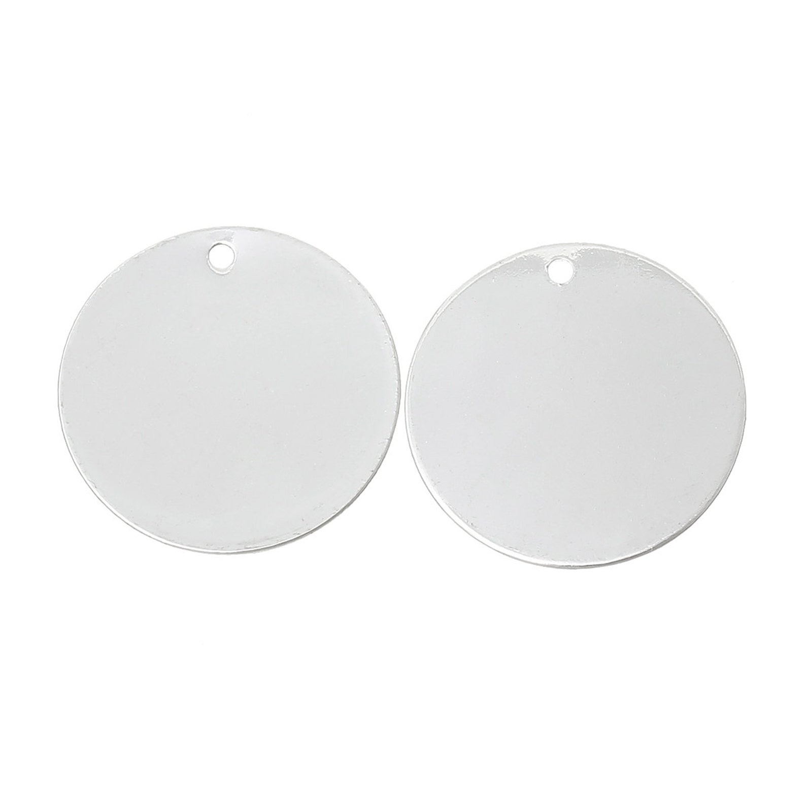 10 Pcs. Silver Plated Circle Round Stamping Tags 25mm 1 Inch 22 Gauge 0 ...