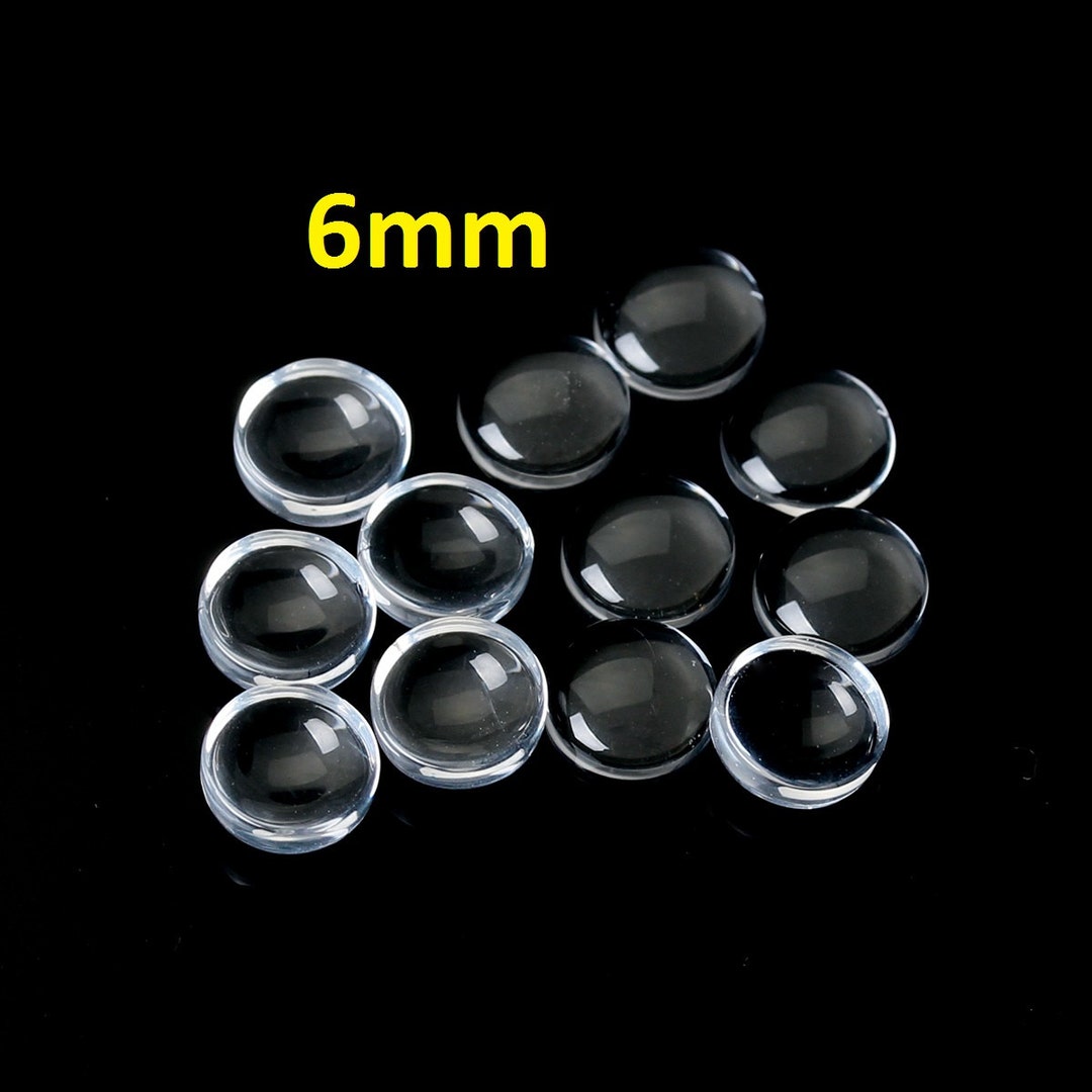 Lot of 100 Circle Clear Round Glass Dome Seals Tiles - 6mm (1/4 In) - Etsy