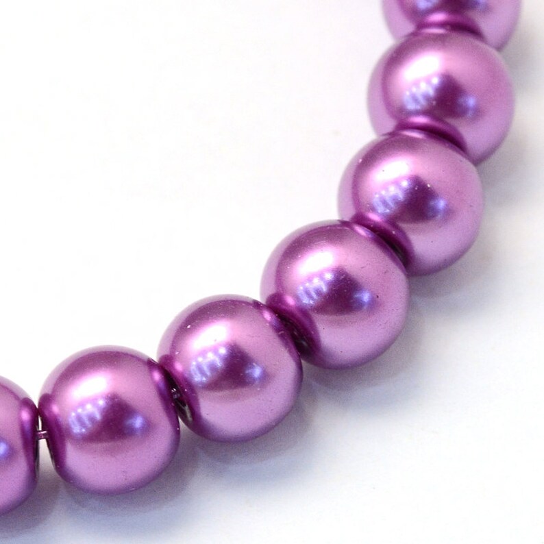 4mm Purple Violet Glass Pearl Imitation Round Beads 32 inch | Etsy