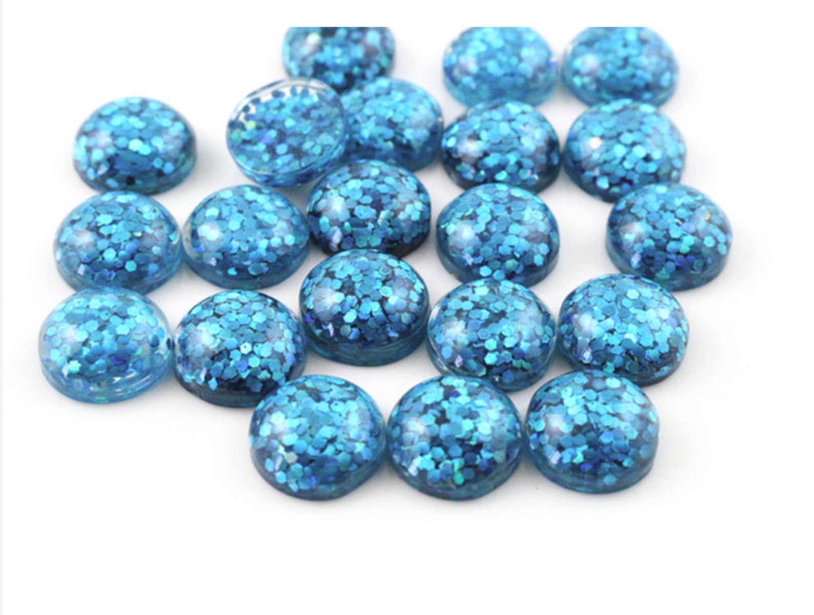 10 Pcs Druzy Resin Embellishment Cabochons - 10mm - Glitter Style ...