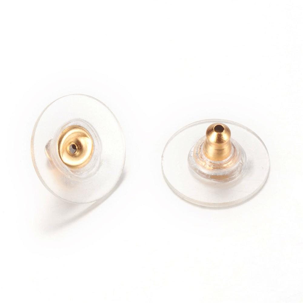 50 Pcs (25 Pairs) 304 Stainless Steel Earring Back Bullet Clutch Nuts ...