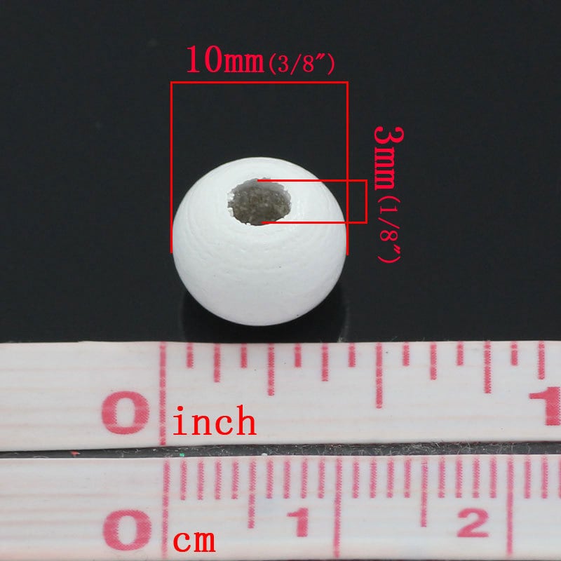 200 Pcs White Wooden Wood Round Spacer Beads 10x9mm | Etsy