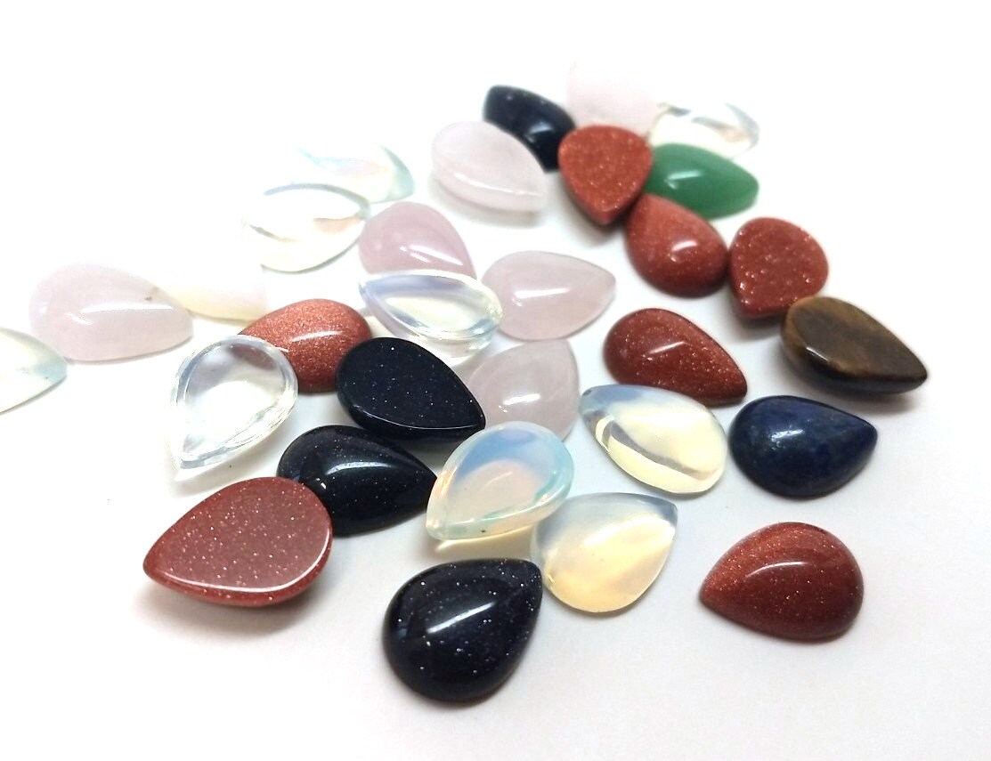 10 Pcs Assortment of Stone Embellishment Cabochons 14x10mm - Etsy