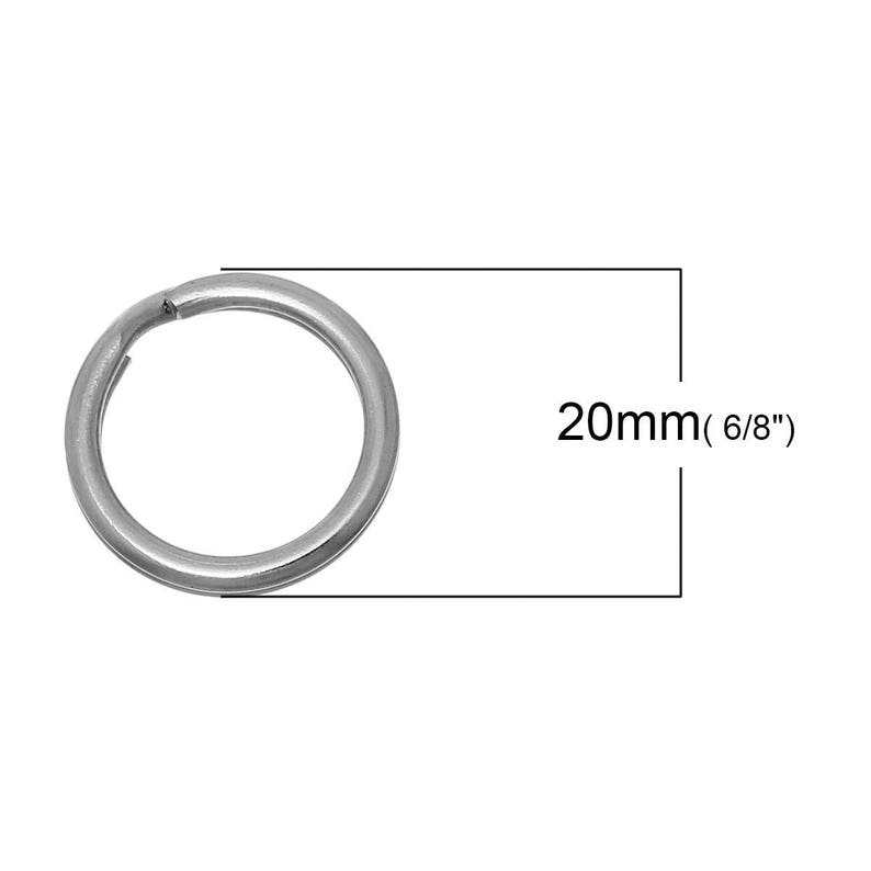 10 Pcs 304 Stainless Steel Split Rings Key Rings 20mm 0 79 Etsy