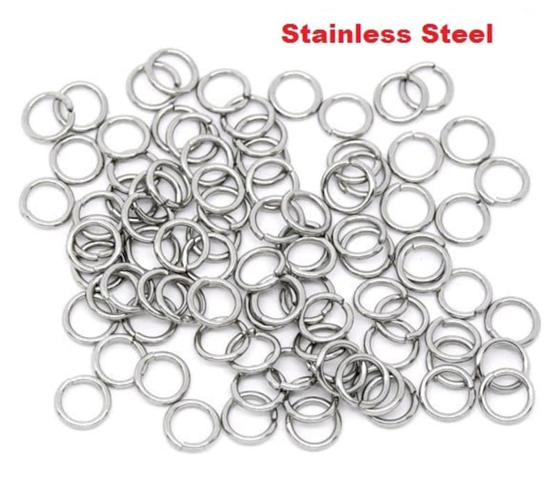 100 pcs 304 Stainless Steel Silver Tone Open Jump Rings 7mm | Etsy