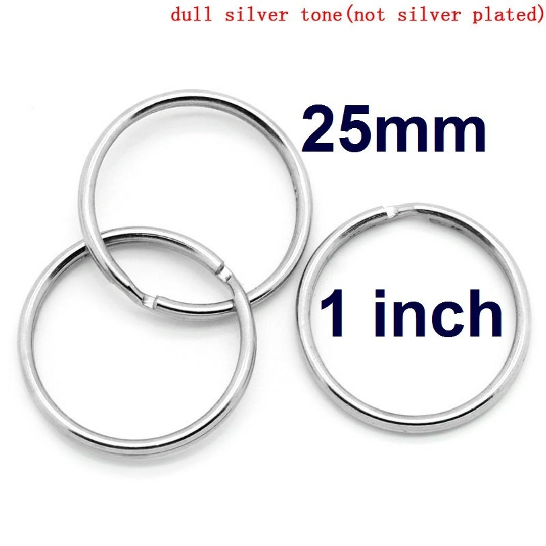 10 Pcs. Silver Tone Split Rings Key Rings - 25mm (1 Inch) - Etsy
