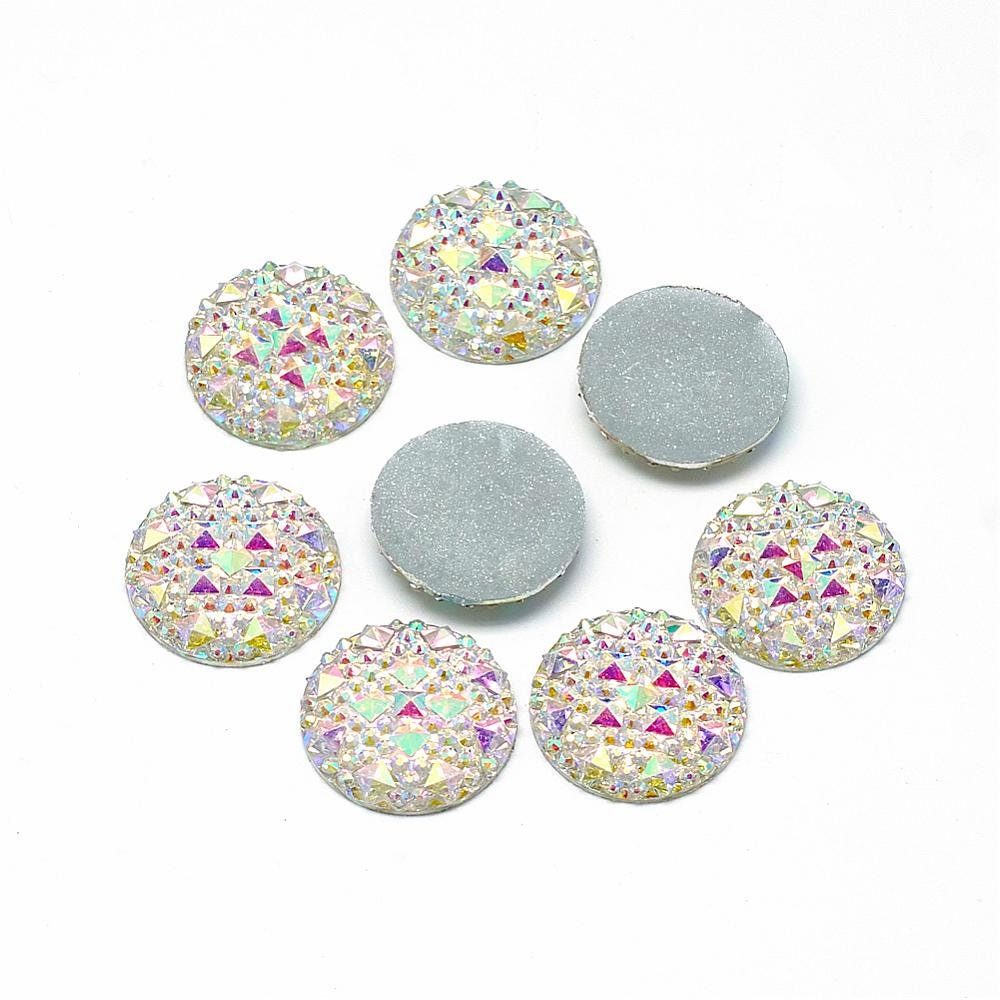 10 Pcs Druzy Resin Embellishment Cabochons Clear Multicolor AB - Etsy