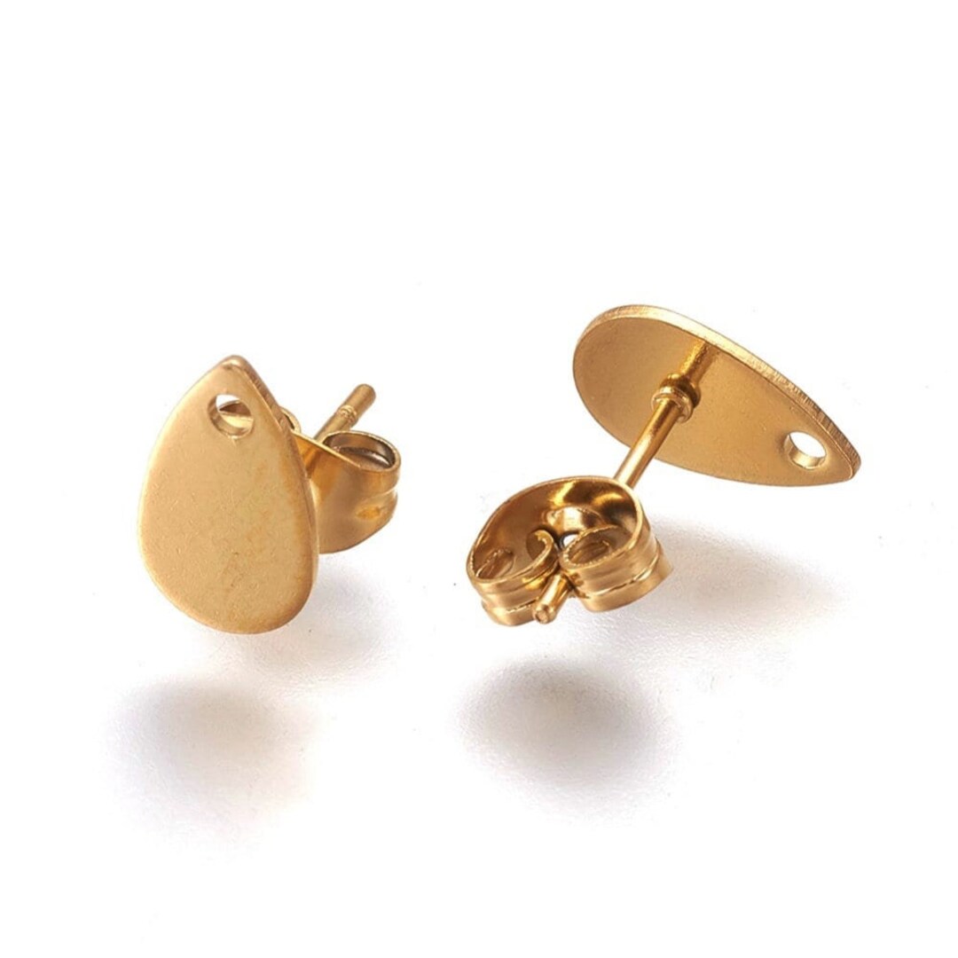 10 Pcs 5 Pairs 304 Stainless Steel Teardrop Earring Posts/bases/studs ...