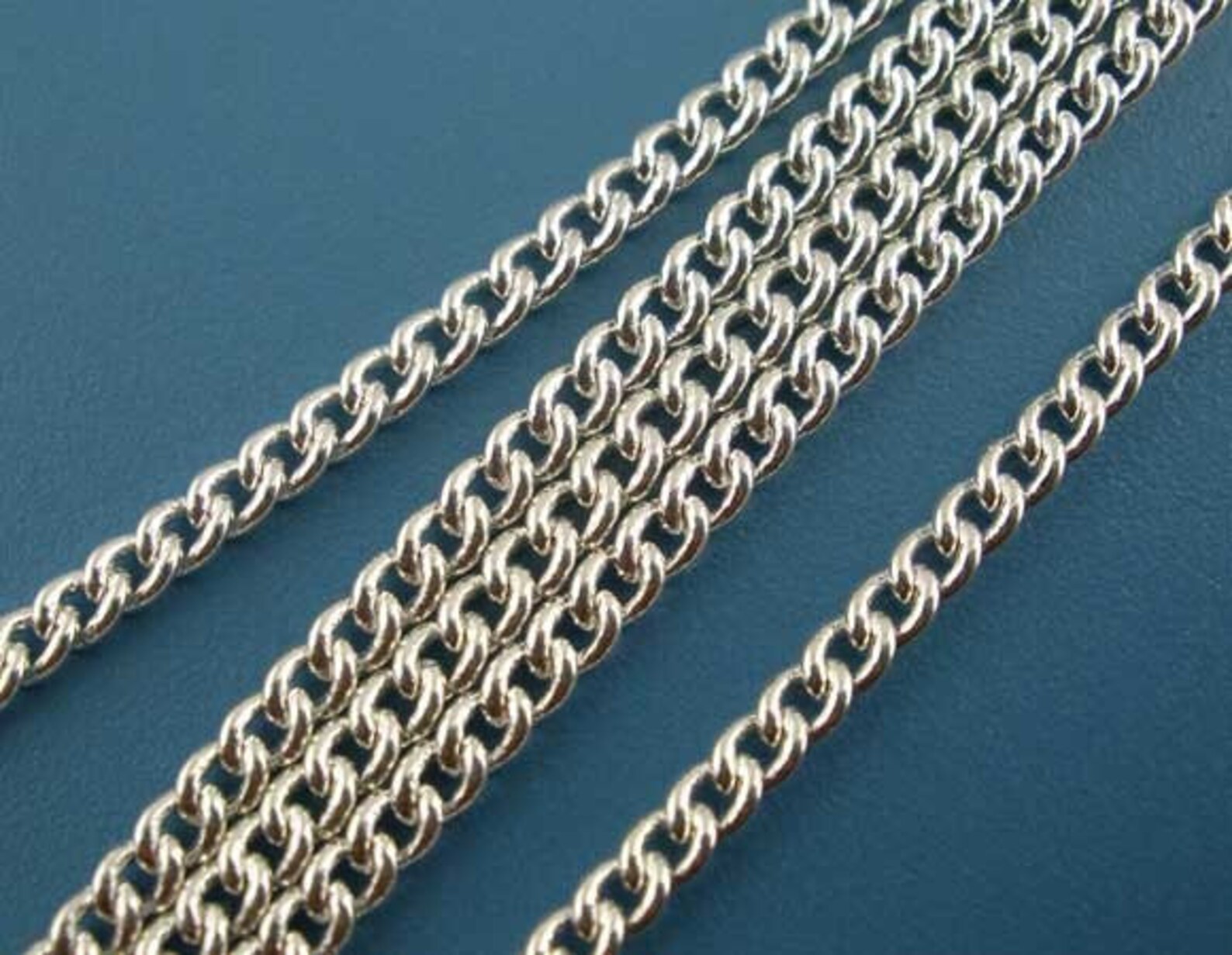 12 Pcs. Silver Plated Chain Link Necklaces 23 5/8" - (2x3mm) - Etsy