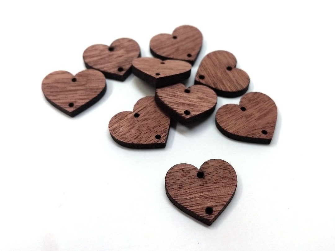 6 Pcs. Brown Wood Heart Flat Connectors – 20mm X 18mm - Etsy