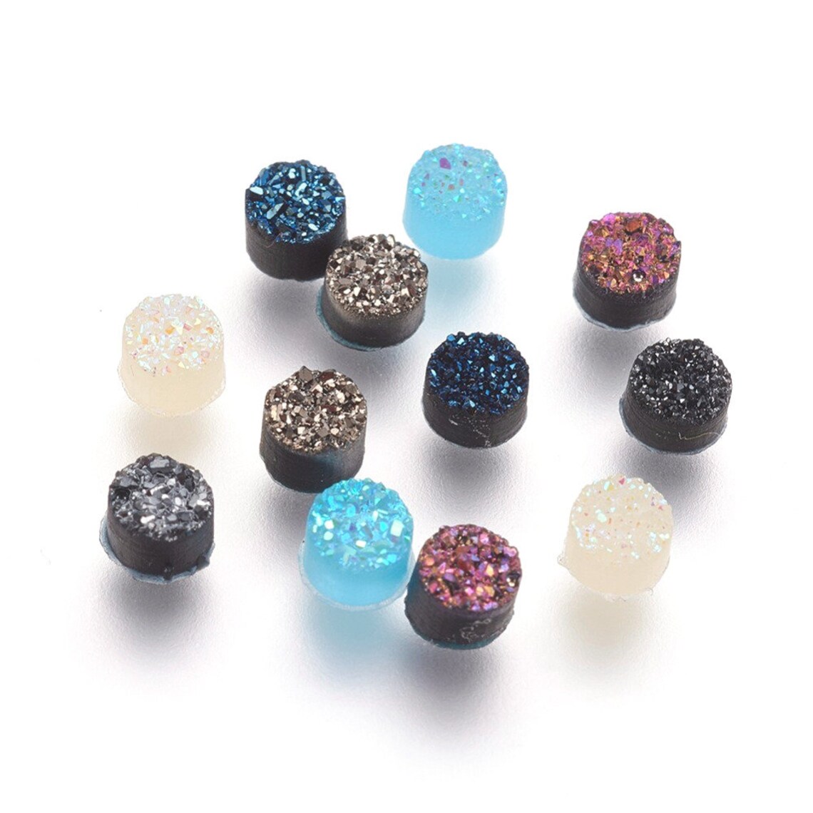 10 pcs Assortment of Druzy Resin Embellishment Cabochons 4mm | Etsy