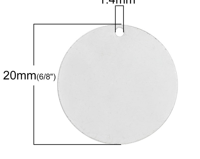 25 Pcs. Silver Plated Circle Round Stamping Tags- 20mm - Etsy