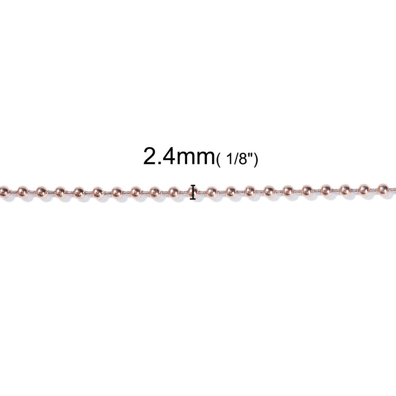 1 Pc. 304 Stainless Steel Rose Gold Plated Ball Chain Necklaces - 75 ...