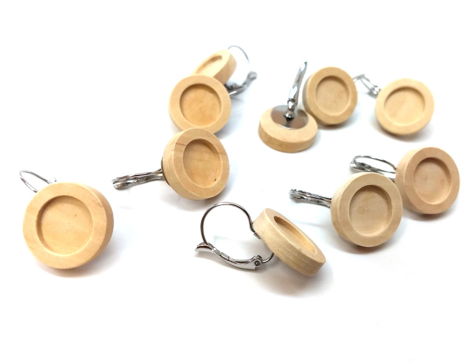 10 Pcs. Stainless Steel Earring Clips Settings Lever Back | Etsy