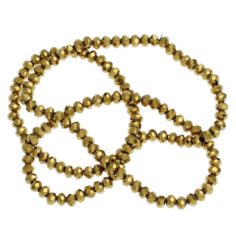 149 Pcs. 4mm X 3mm Golden Glass Crystal Rondelle Faceted - Etsy