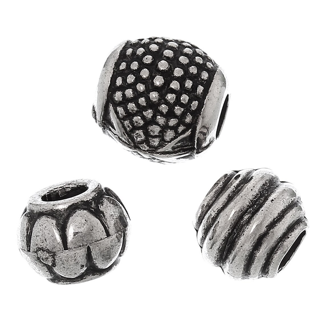 50 Pcs Antique Silver Tone European Spacers Assortment - Etsy