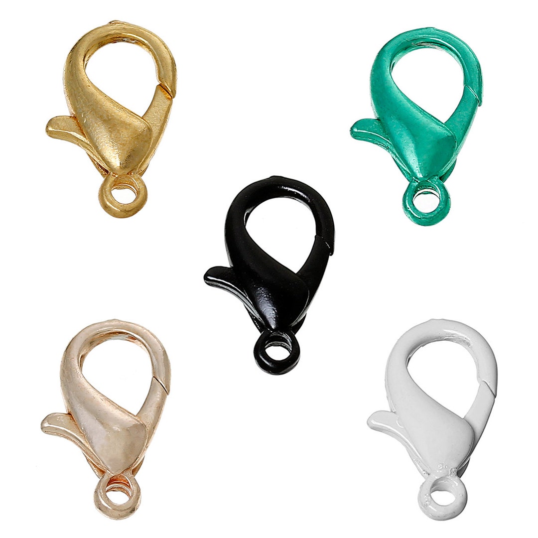 50 Pcs. Assortment of Lobster Parrot Clasps - 15mm X 9mm - 5 Colors ...