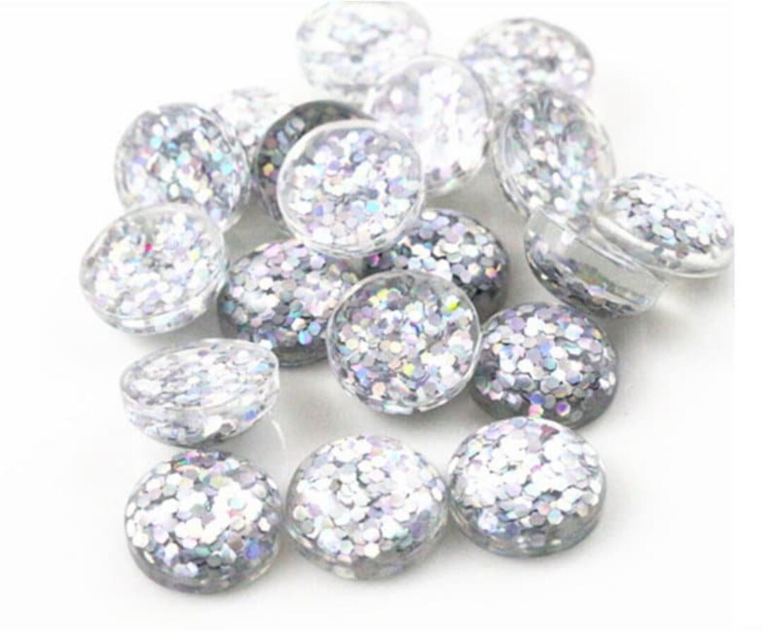 10 Pcs Druzy Resin Embellishment Cabochons 12mm 1/2 In Glitter Style ...