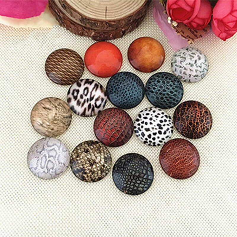 10 Pcs Assortment of Circle Animal Pattern Glass Round Dome - Etsy