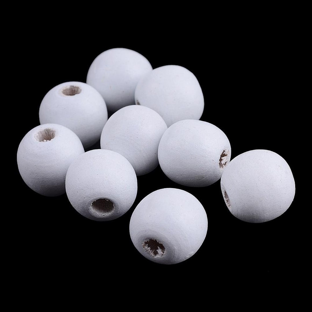 200 Pcs White Wooden Wood Round Spacer Beads 8mm 0.32 Hole Size: 3mm - Etsy