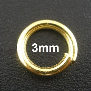 100 Pcs Gold Plated Open Jump Rings - 3mm - 25 Gauge - Etsy