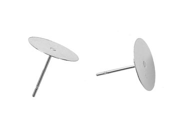 100 Pieces 50 Pairs Stainless Steel Earring Posts/bases/studs/settings ...