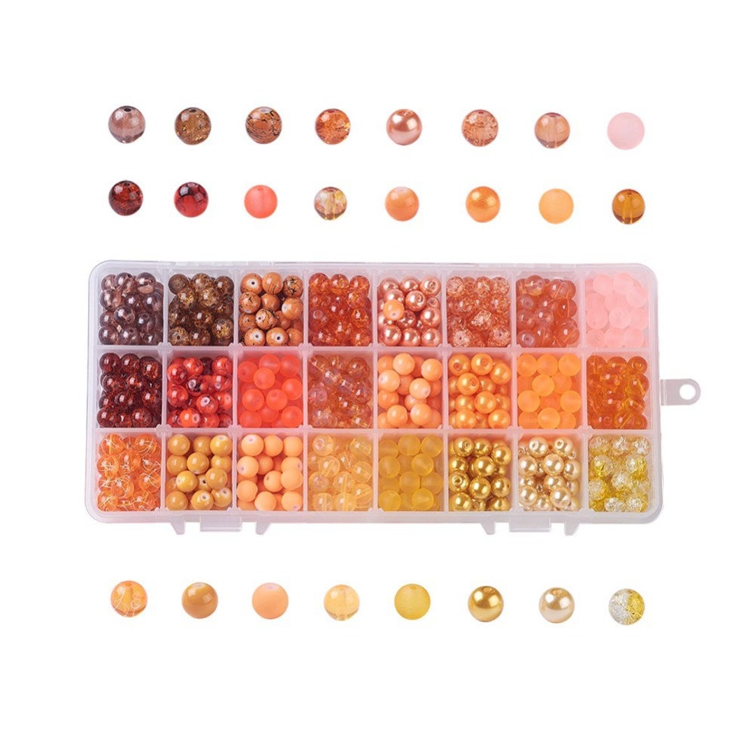 720 Beads - 8mm Assortment Box of Glass Gradient Style Round Beads ...