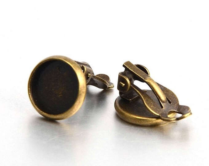 20 Pcs. Gold Tone Hinged Earring Posts Studs Clips Flat Settings ...