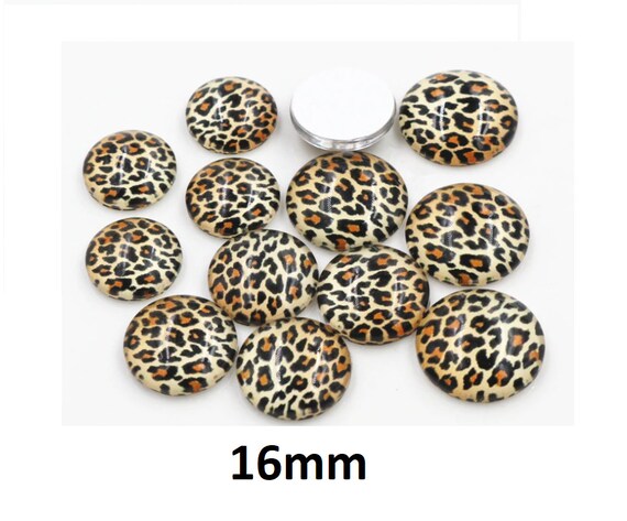 10 Pcs Circle Leopard Glass Round Dome Seals Tiles Cabochons | Etsy