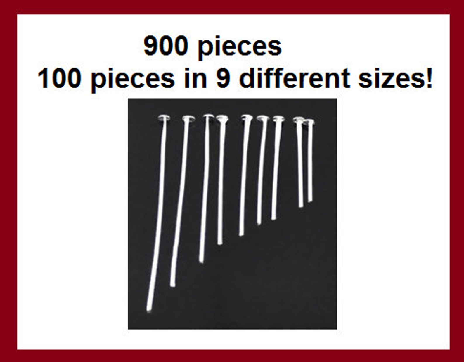900 Pcs. Silver Plated Flat Head Pins 16mm to 40mm | Etsy