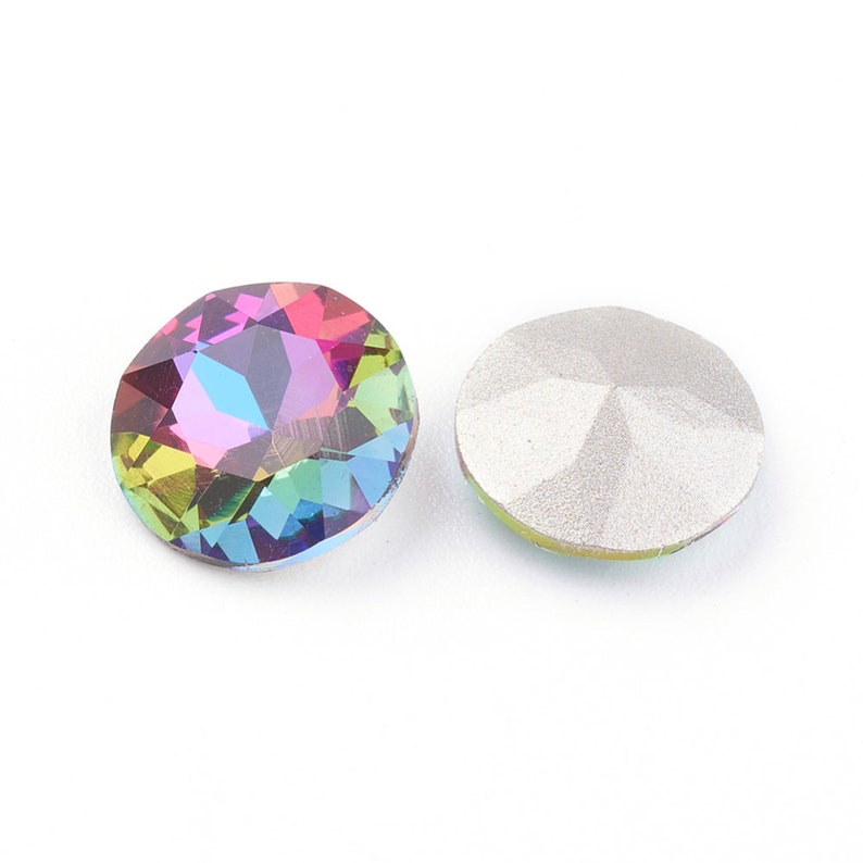 10 Pcs Glass Vitrail Iridescent Multicolor Faceted Rhinestone - Etsy