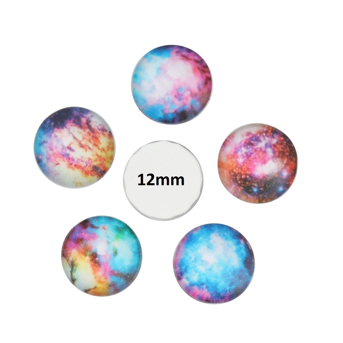 10 Pcs Circle Galaxy Universe Glass Round Dome Seals Tiles - Etsy
