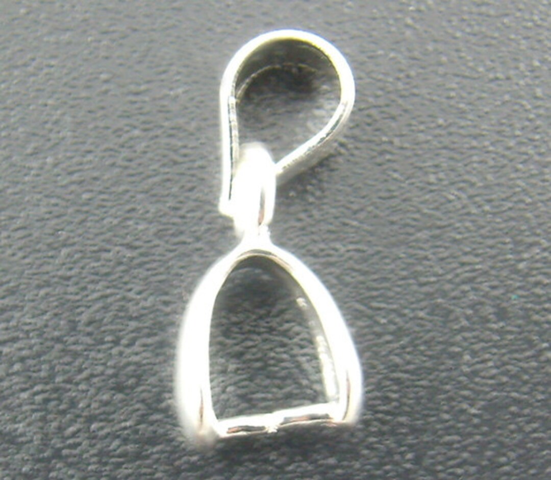 10 Pcs. Silver Plated Pinch Clip Bails for Pendants and Beads - 5mm X ...