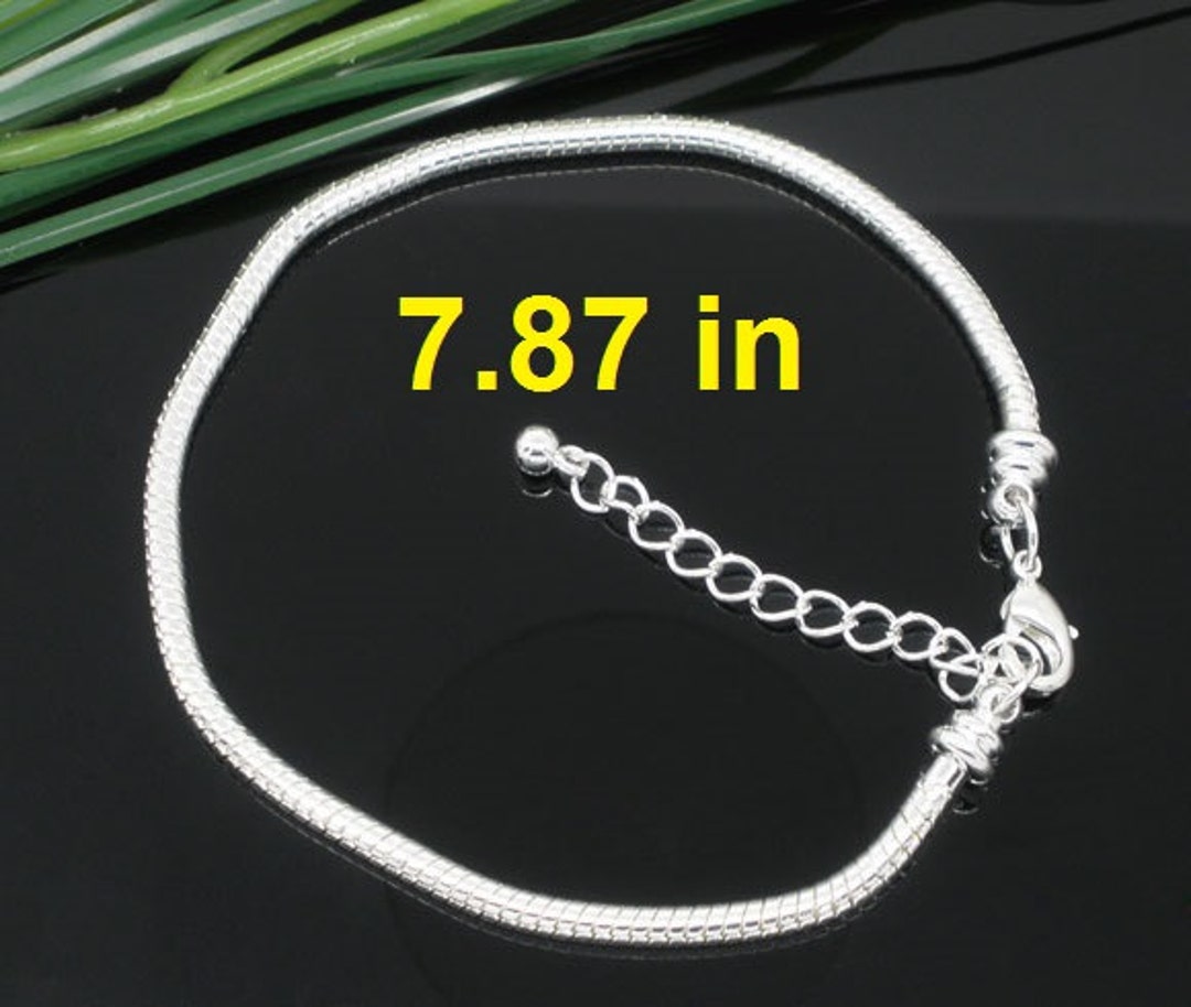4 Pcs. Silver Plated European Snake Chain Bracelets With Chain ...