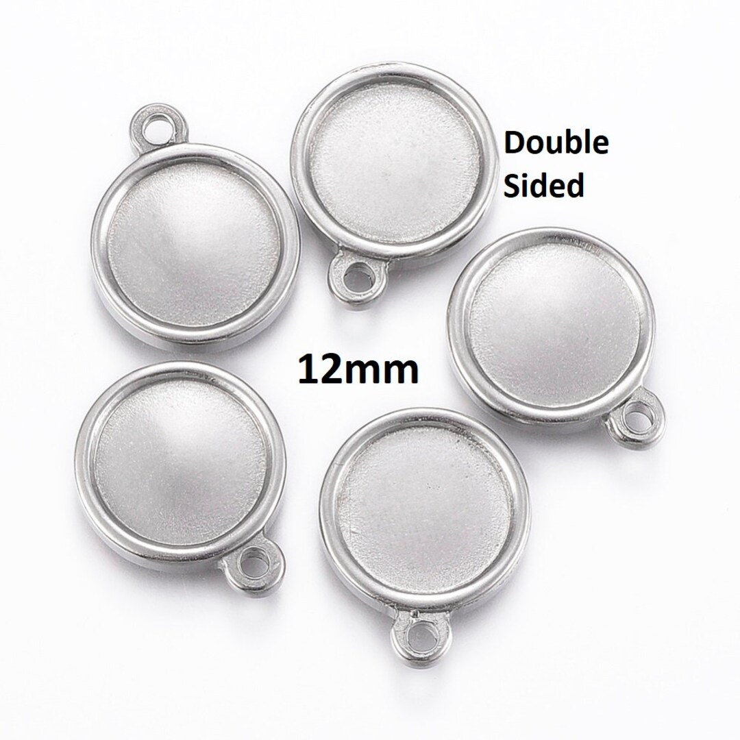 10 Pcs. 304 Stainless Steel Silver Tone Circle Round Bezel - Etsy