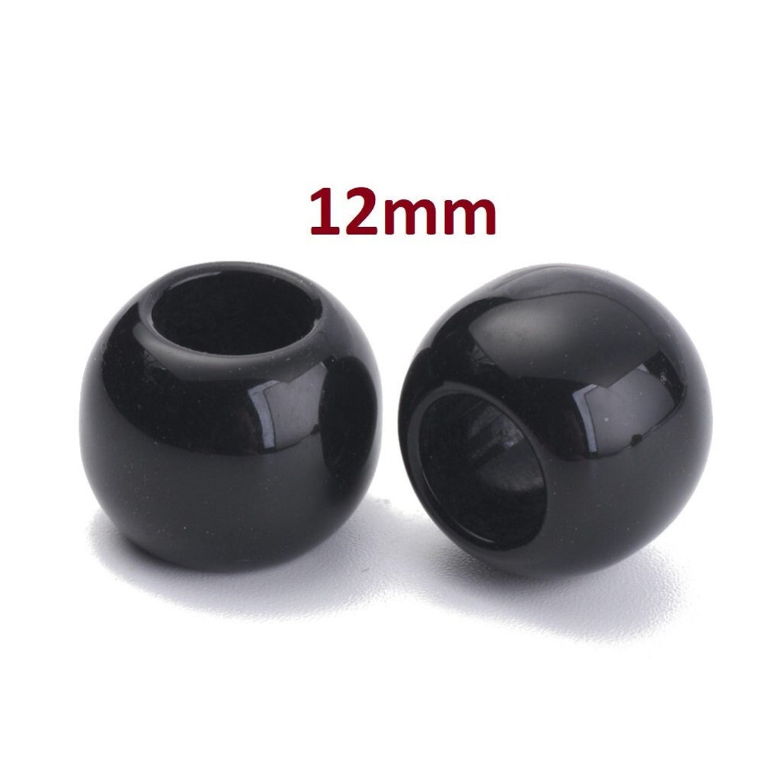 100 Pcs Black Smooth Acrylic Ball Spacer Beads 12mm Large - Etsy