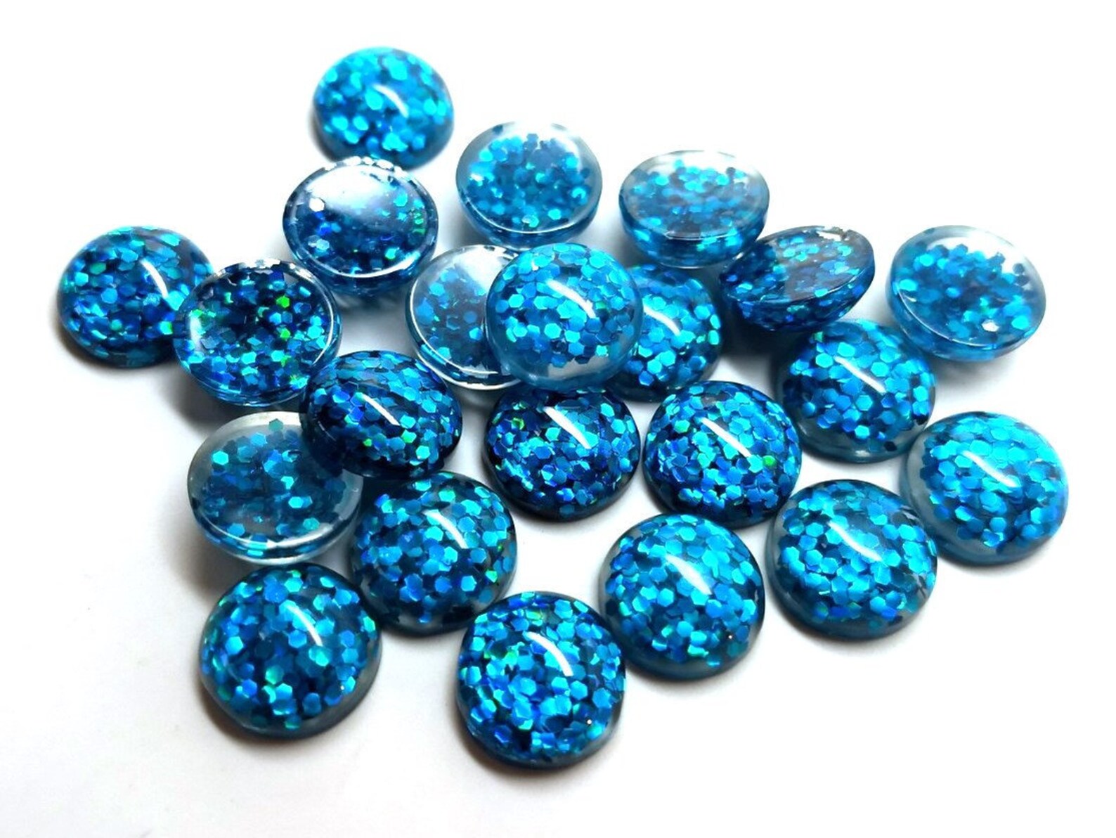 10 Pcs Druzy Resin Embellishment Cabochons - 10mm - Glitter Style ...