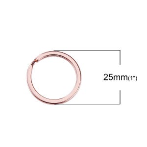 10 Pcs. Rose Gold Plated Split Rings Key Rings - 25mm (1 Inch) - 2.4mm ...