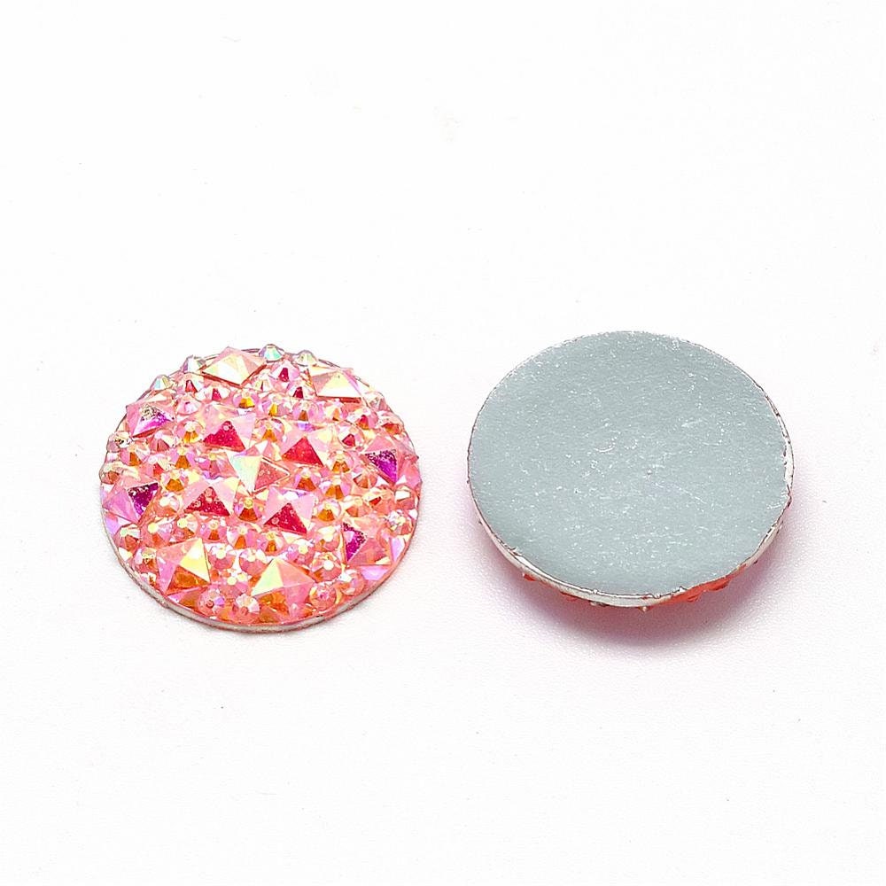 10 Pcs Druzy Resin Embellishment Cabochons Light Pink Multicolor ...