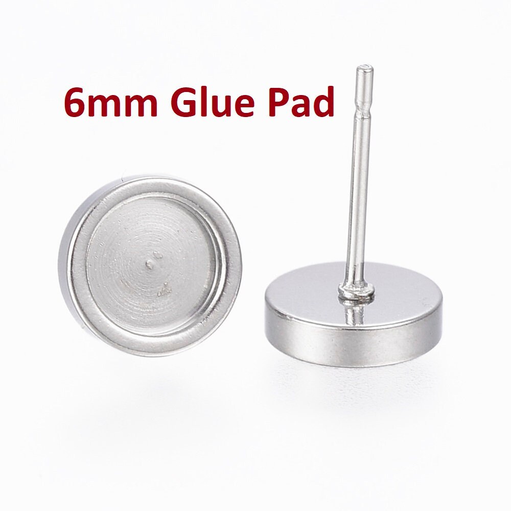 10 Pcs. 304 Stainless Steel Earring Posts Studs Settings | Etsy