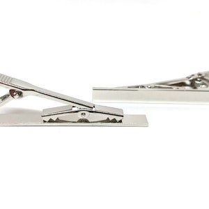 5 Pcs. Silver Tone Tie Bars/clips 55mm X 5mm Glue Pad Over 2 Inches ...