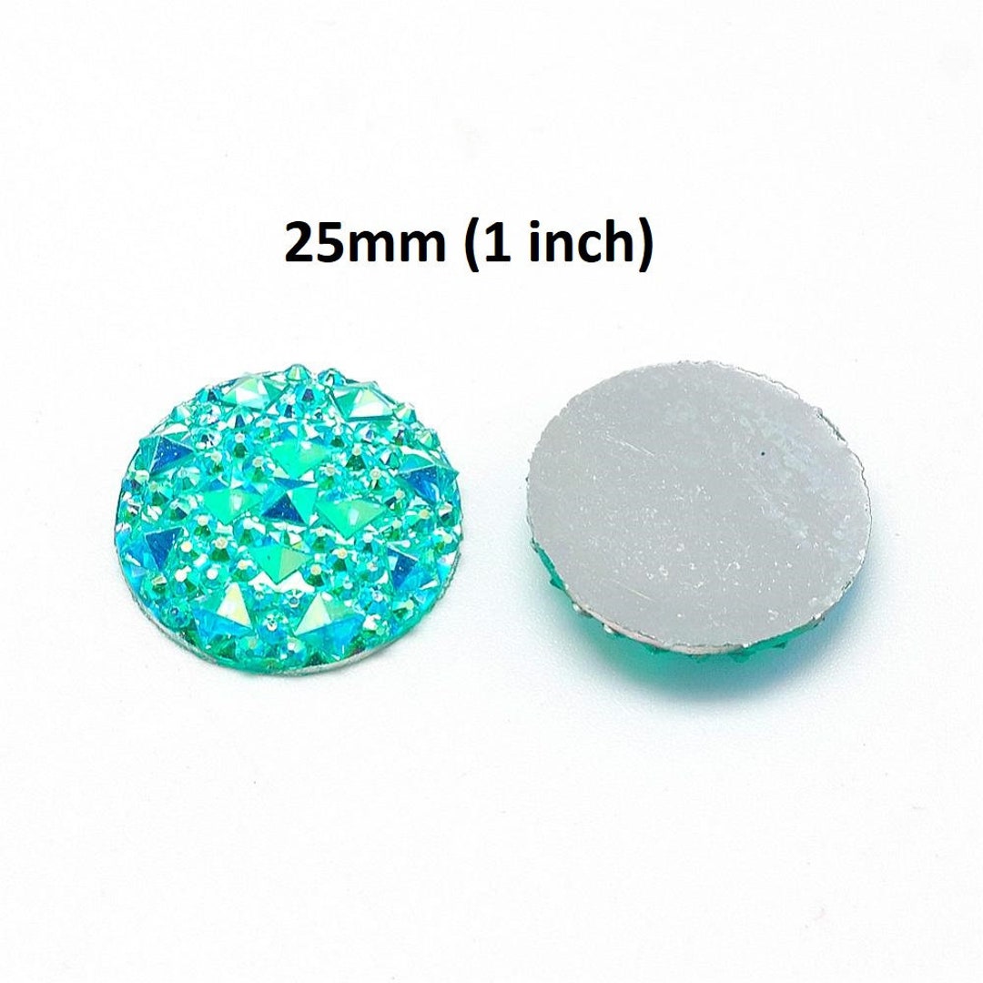 10 Pcs Druzy Resin Embellishment Cabochons Clear Blue Ice Mint ...