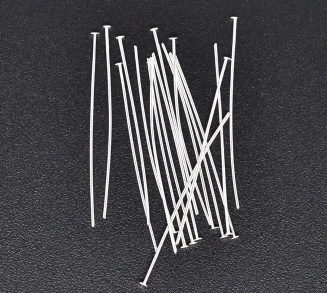 100 Pcs. Silver Plated Flat Head Pins 50mm 2 Inch X 0.7mm 21 Gauge - Etsy