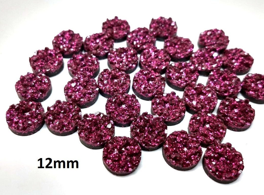 10 Pcs Druzy Resin Embellishment Cabochons Berry Red Purple - Etsy